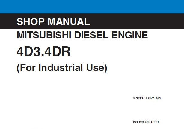 Mitsubishi 4D3.4DR (4D31, 4D31-T, 4D32, 4DR5) Diesel Engine Service Sh ...